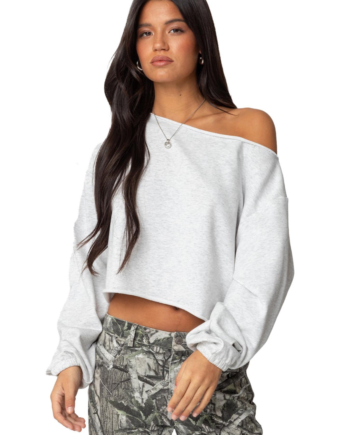 Click here for Edikted Womens Aveline Off Shoulder Light Sweatshi... prices