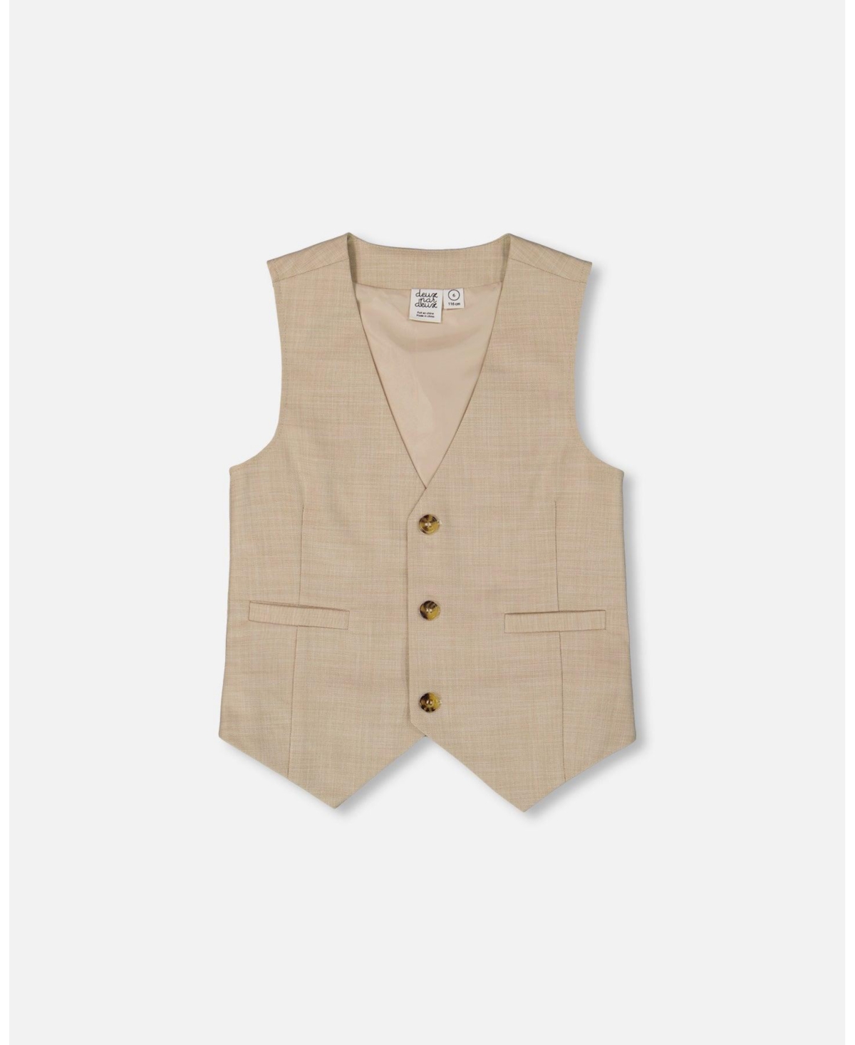 Click here for Deux par Deux Big Boys Elegant Vest - Beige prices