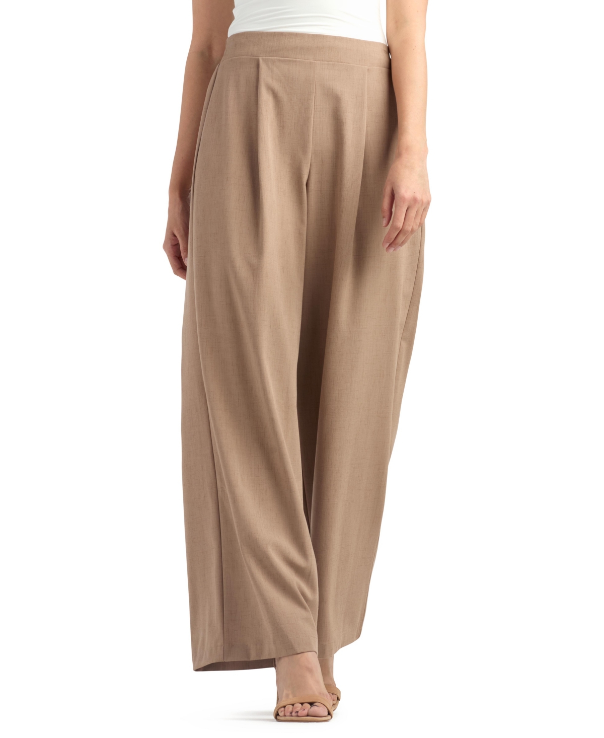 Click here for Bcx Womens Suiting Wide-Leg Pull-On Pants - Taupe prices