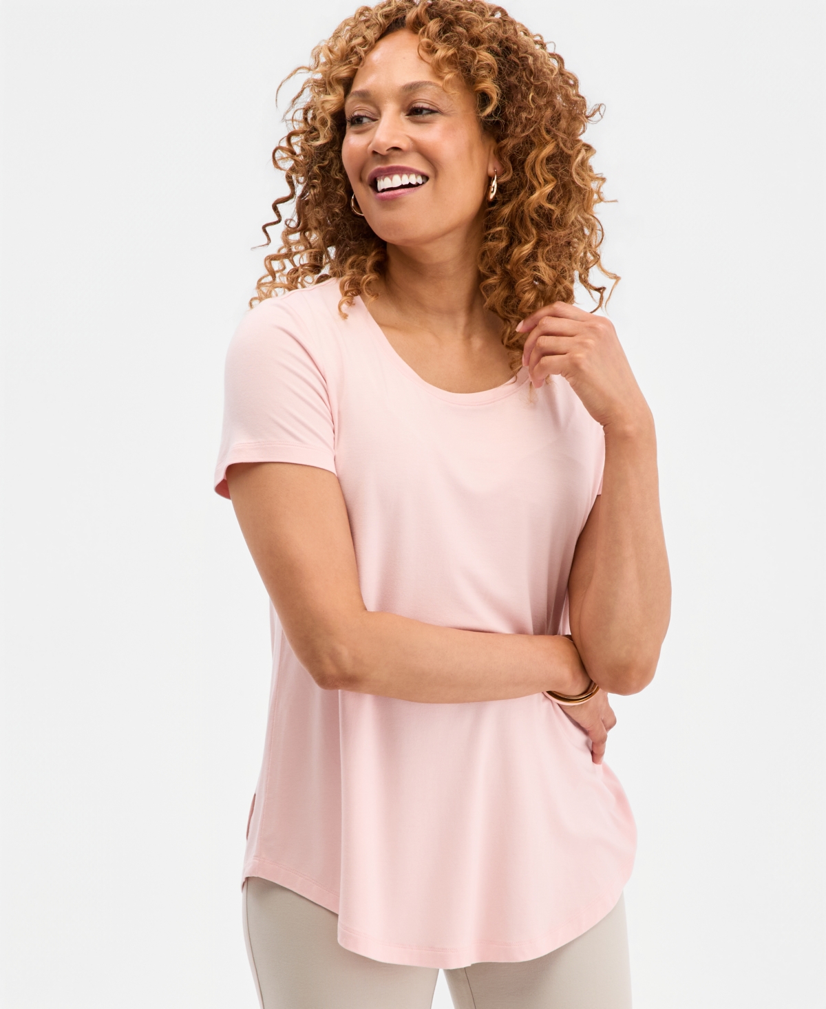 Click here for Jm Collection Womens Scoop-Neck Short Sleeve Top... prices