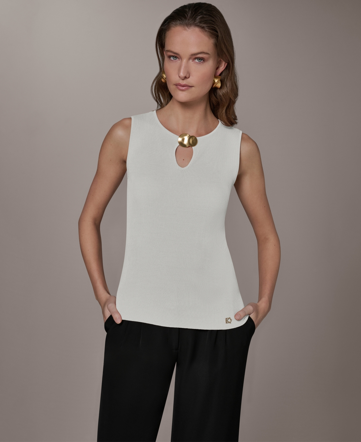 Click here for Donna Karan New York Womens Sleeveless Keyhole Swe... prices