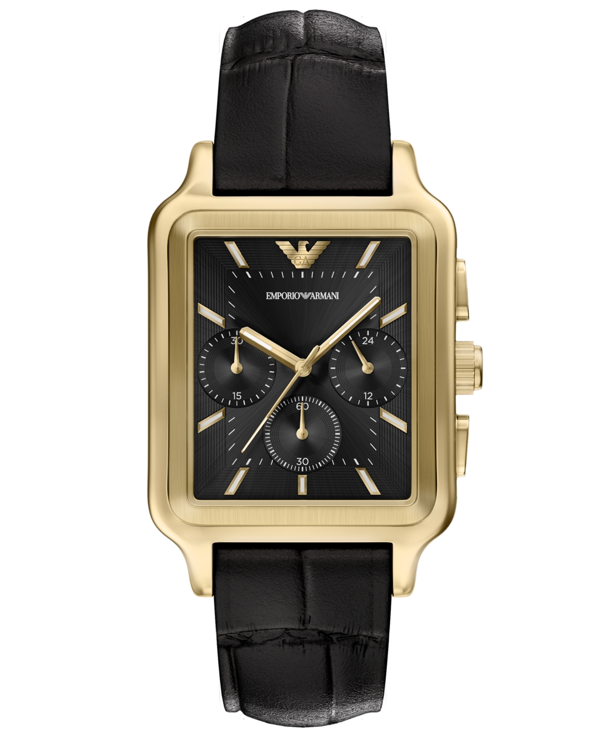 Click here for Emporio Armani Mens Quartz Chronograph Black Leath... prices