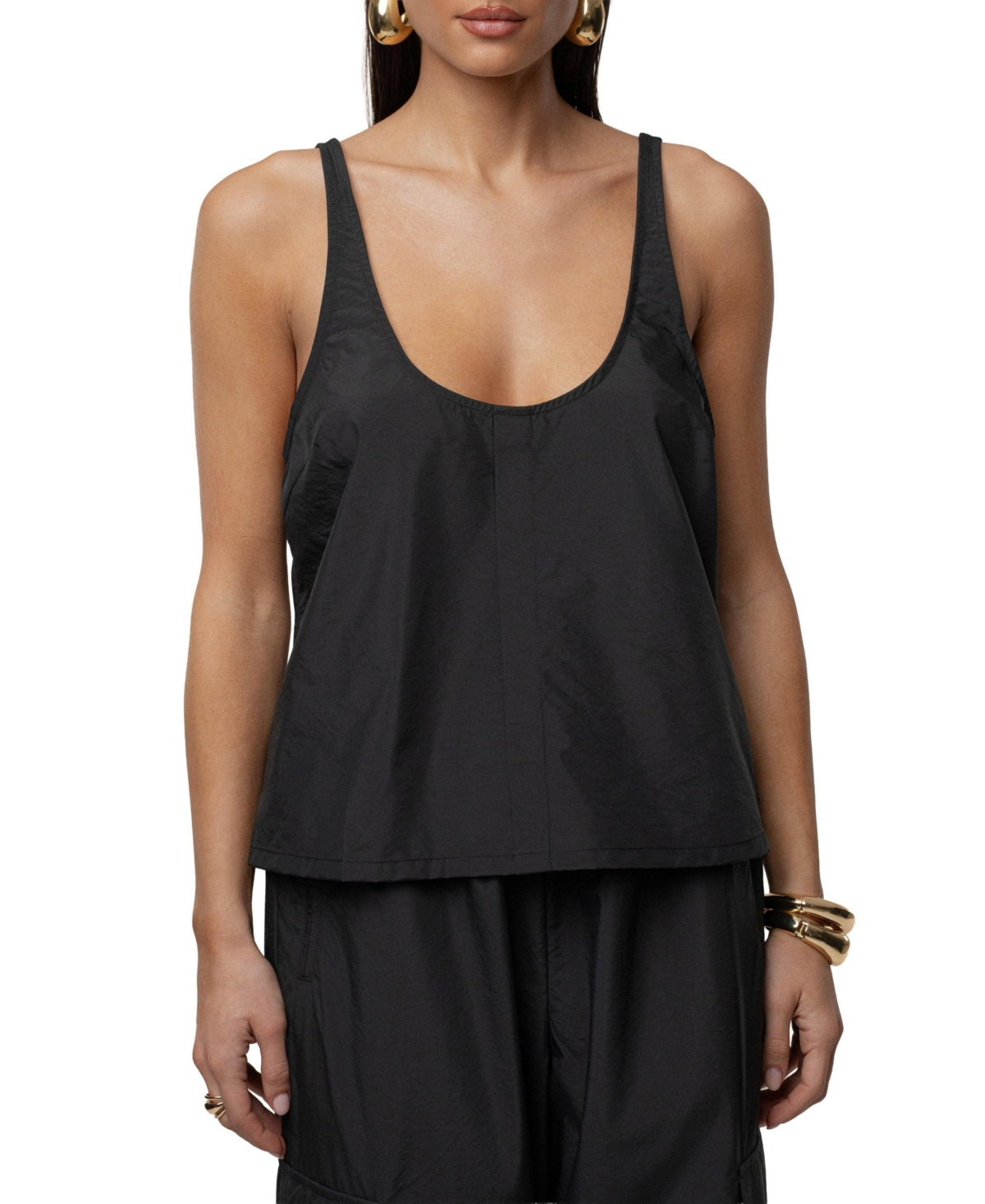 Click here for Jluxlabel Womens Active Scoop Neck Top - Black prices
