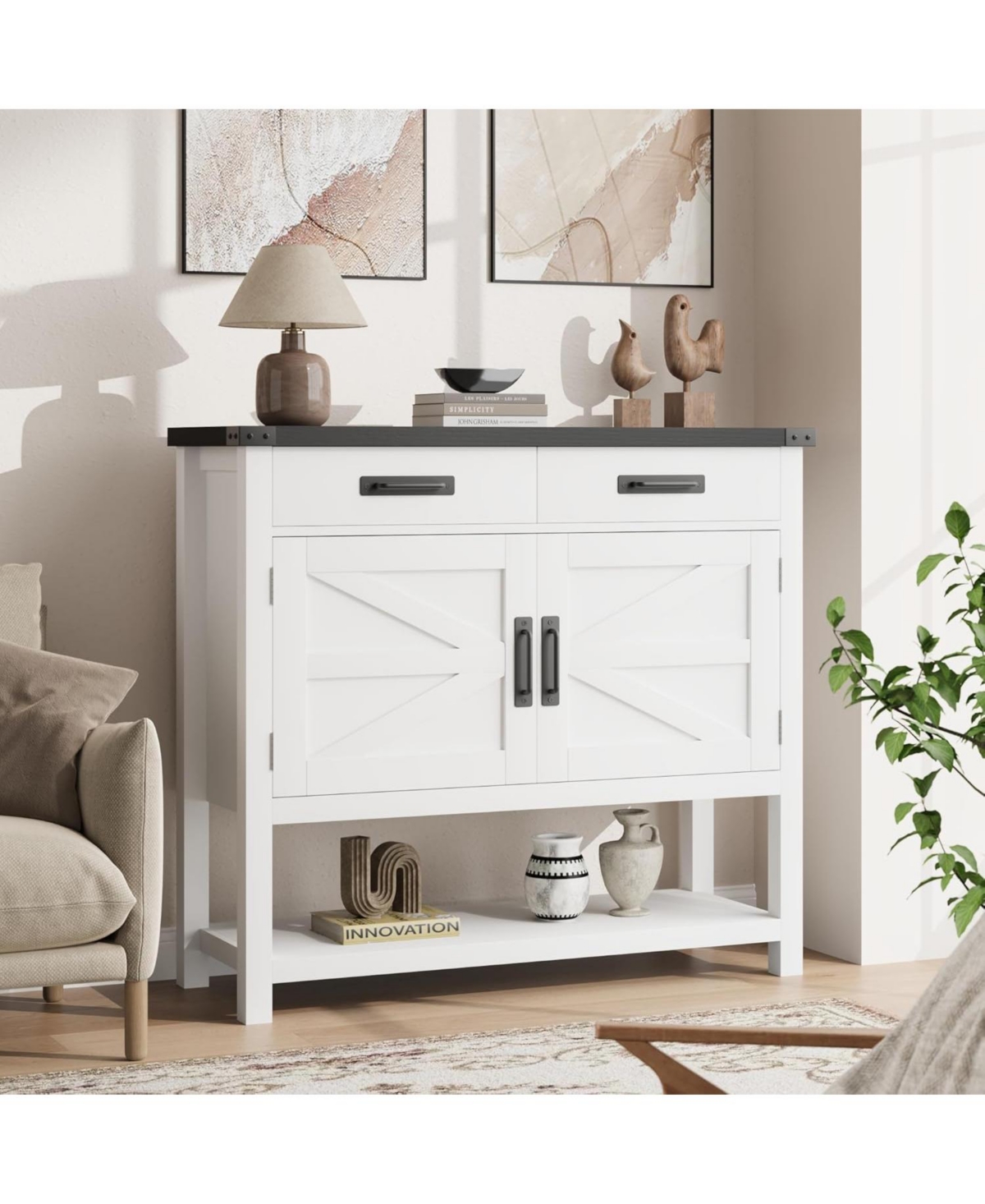 Click here for gaomon Farmhouse Console Table with 2-Door & 2 Dra... prices