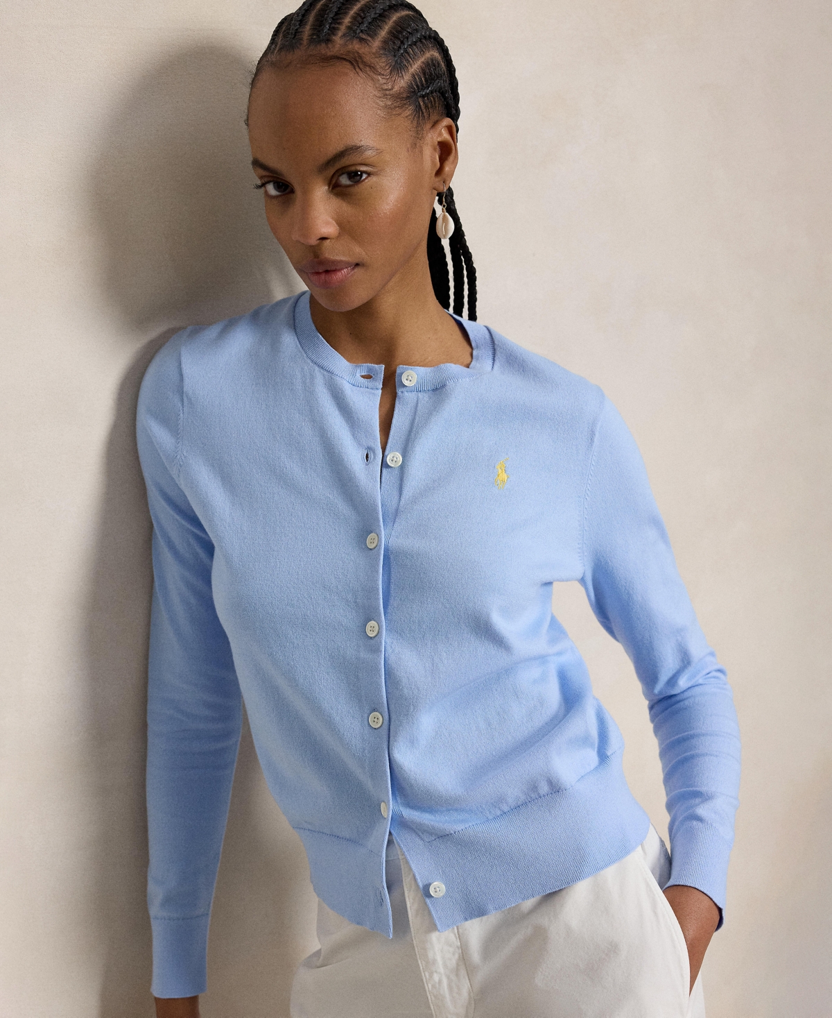 Click here for Polo Ralph Lauren Womens Crewneck Button-Up Cardig... prices