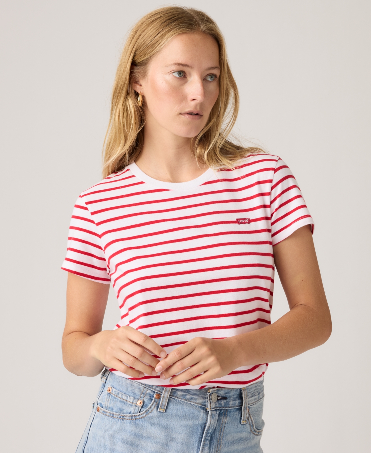 Click here for Levis Womens The Perfect Crewneck Cotton T-Shirt -... prices