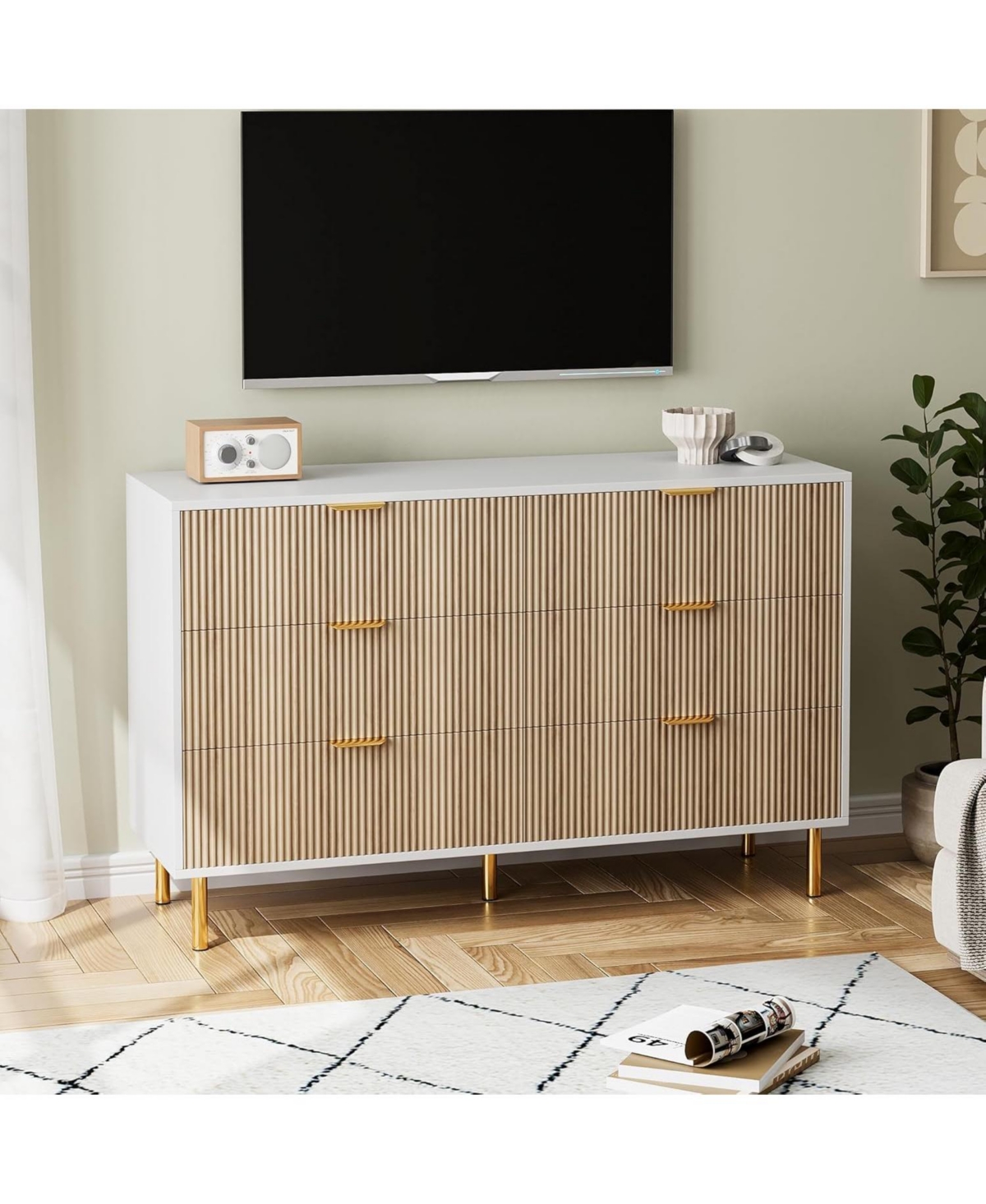 Click here for Gaomon Natural Dresser  Modern 6 Drawer Dresser fo... prices