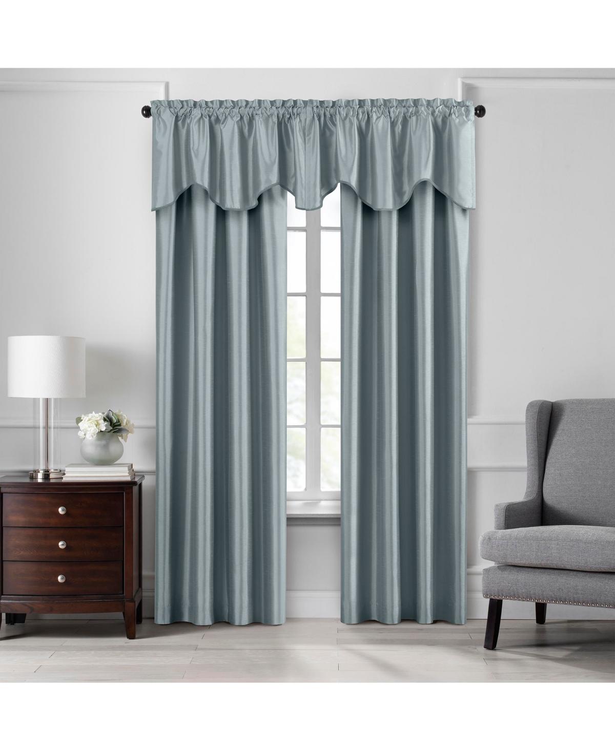 Click here for Elrene Home Fashions Colette Faux Silk Scalloped W... prices