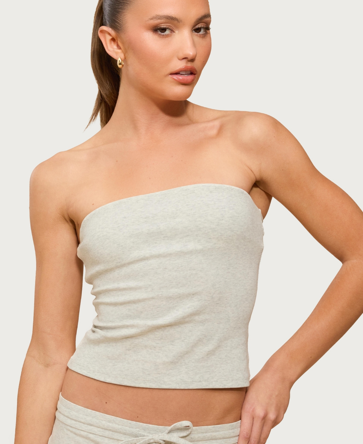 Click here for Edikted Womens Claudia Tube Top - Gray-melange prices