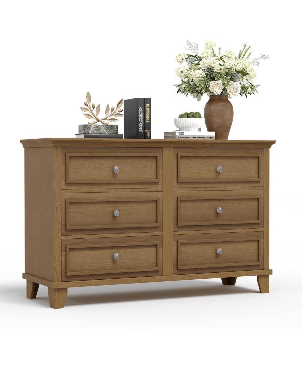Click here for gaomon 6 Drawer Brown Dresser  Modern Wooden Chest... prices