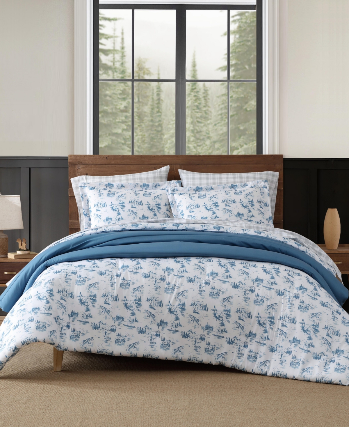 Click here for Eddie Bauer Fish Town Toile Reversible 2-Pc. Comfo... prices
