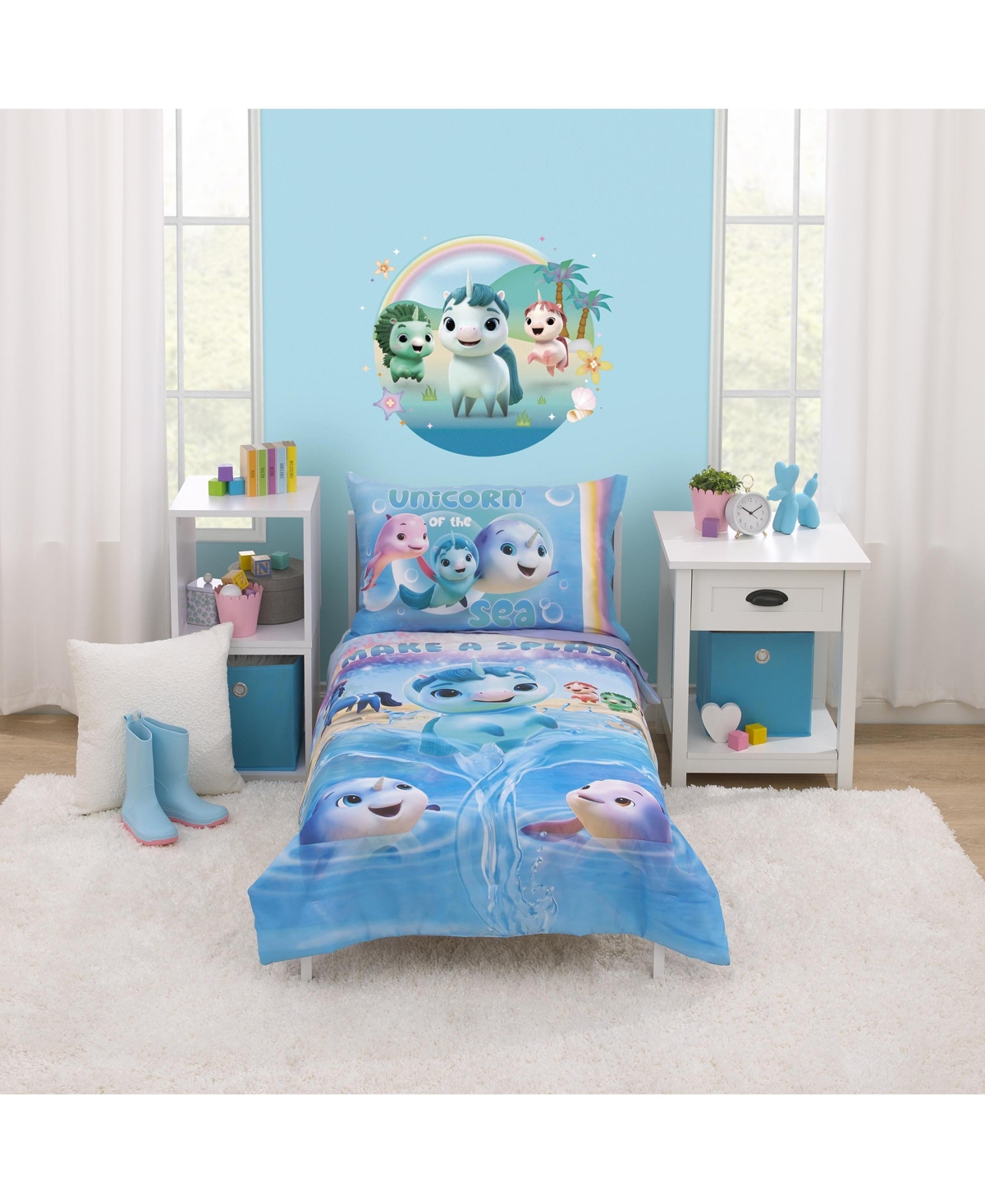 Click here for NoJo Unicorn Kelp and Friends 4 Piece Toddler Bed... prices