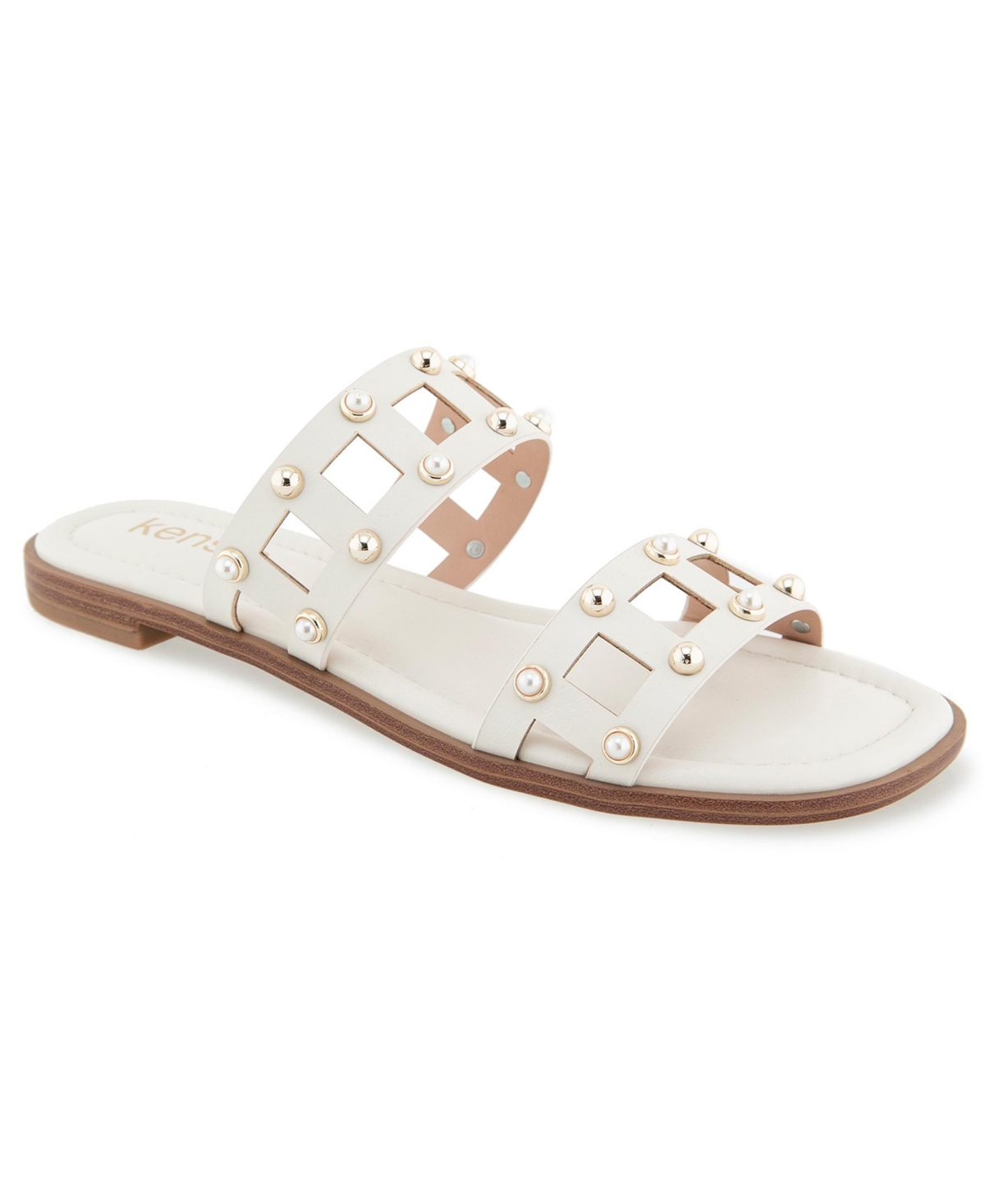 Click here for Kensie Womens Rosaly Flat Sandal - Off white prices