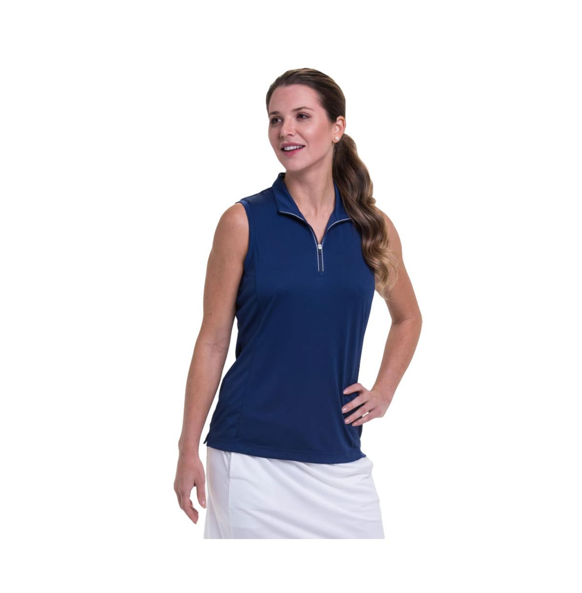 Click here for Ep Ny Womens Convertible Mock Zip Golf Polo - Inky prices