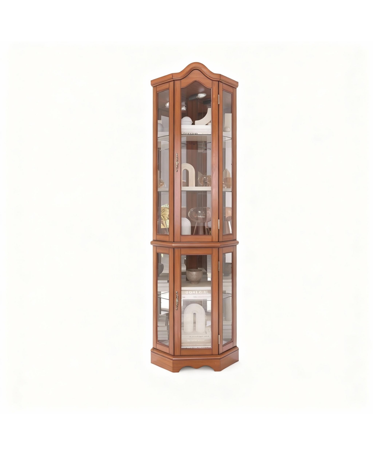 Click here for Yigii Antique-Style Corner Curio Cabinet with Adju... prices
