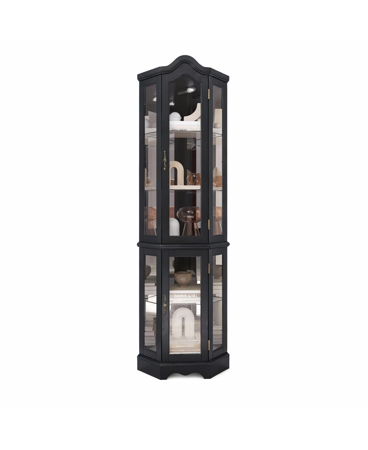 Click here for Yigii Antique-Style Corner Curio Cabinet with Adju... prices
