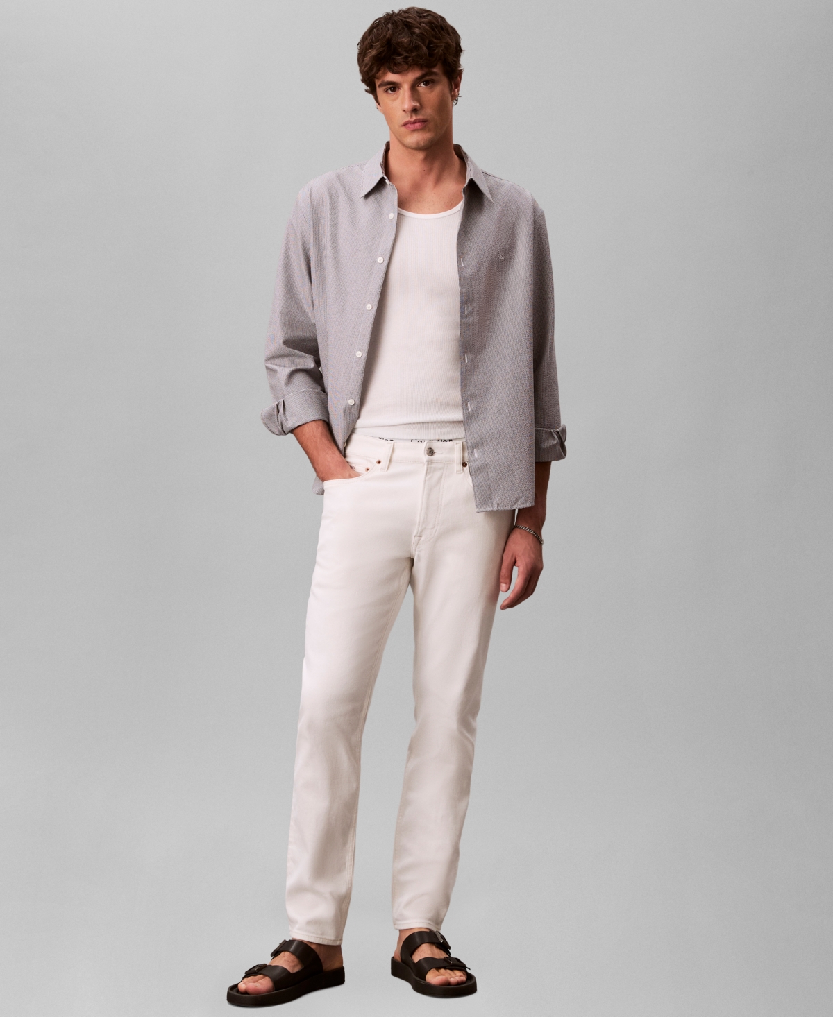 Click here for Calvin Klein Mens Slim-Fit Stretch Denim Jeans - C... prices