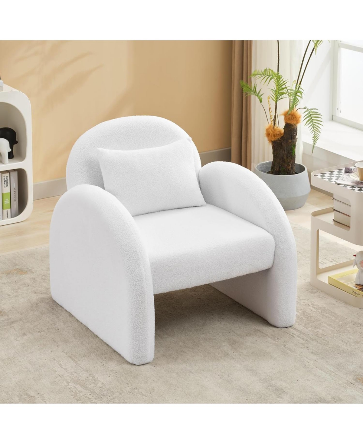 Click here for gaomon Sherpa Accent Chair Teddy Upholstered Arm S... prices