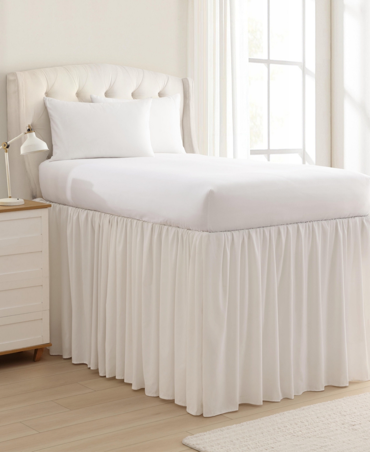 Click here for Laura Ashley Solid Washed Microfiber Bed Skirt  Tw... prices