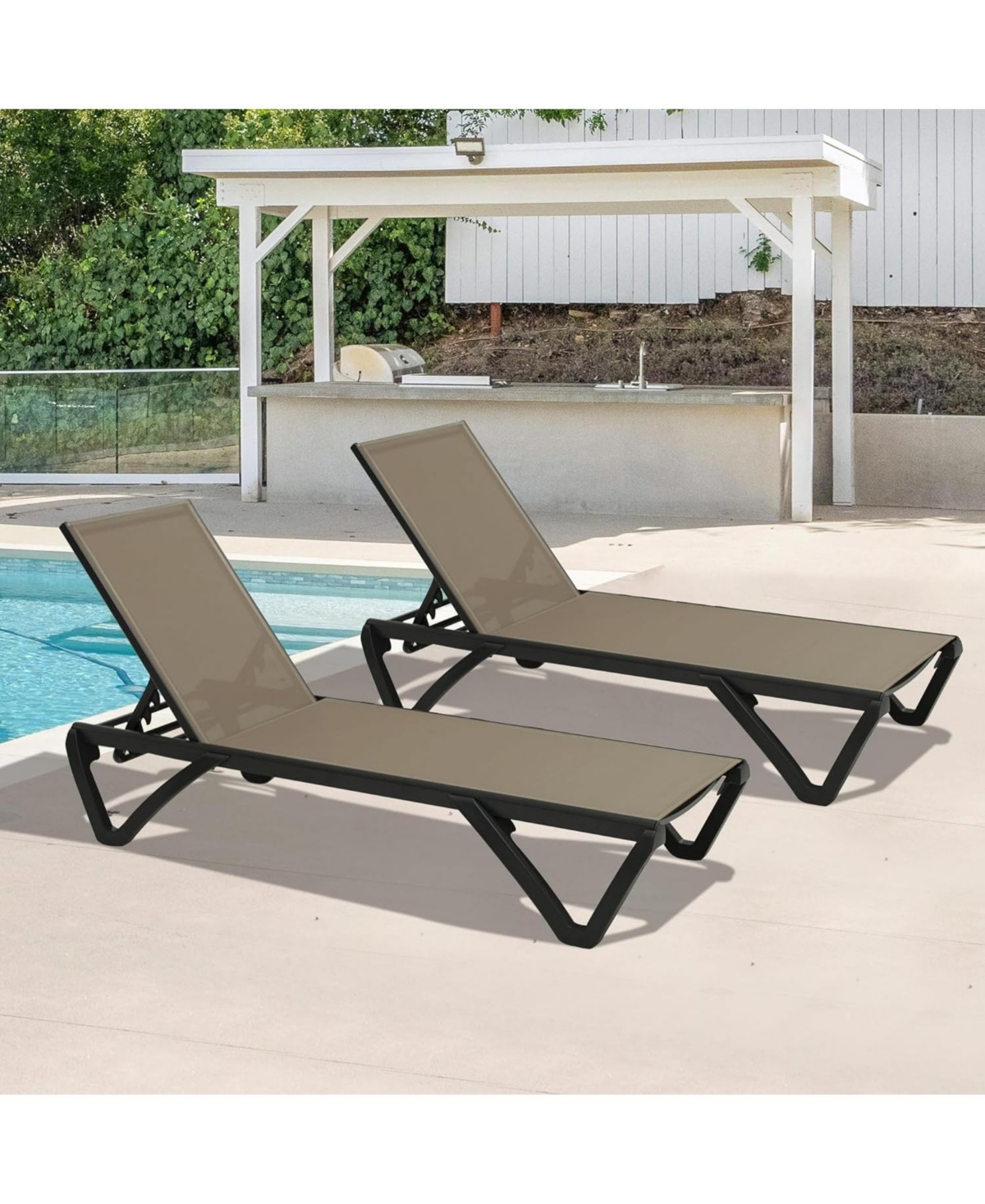 Click here for Clihome 2 Pcs Outdoor Lounge Chair  Aluminum Plast... prices