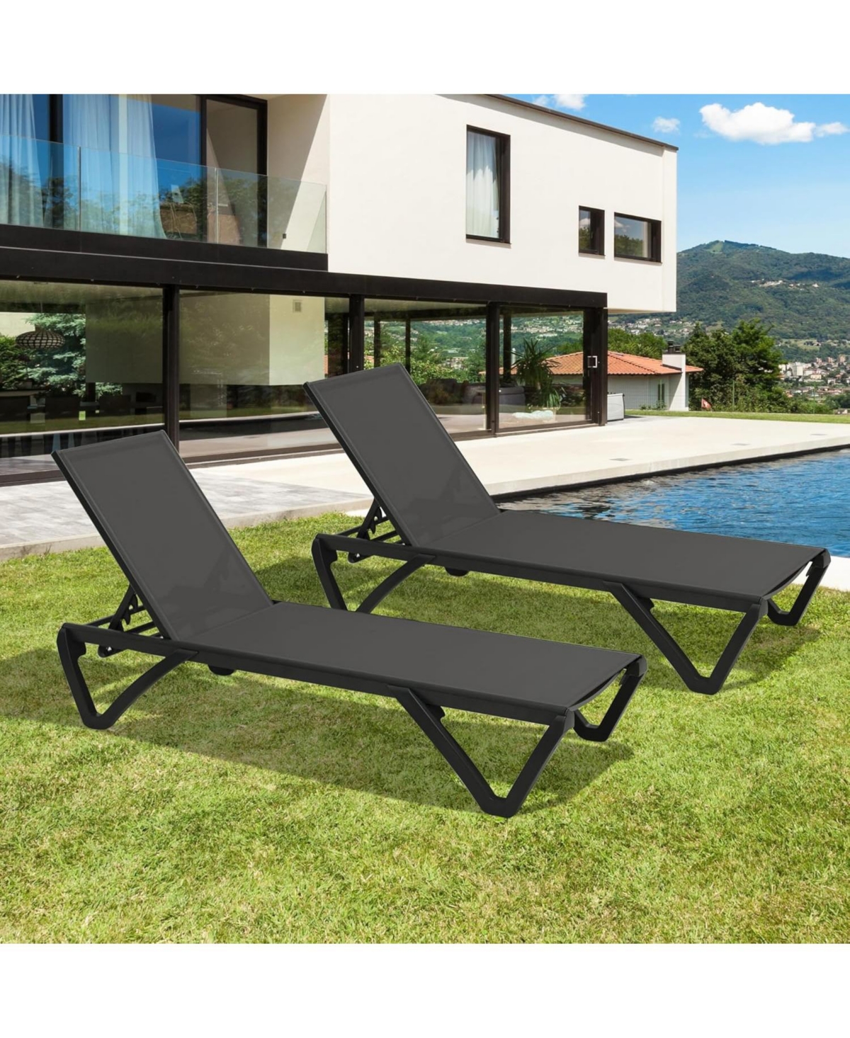 Click here for Clihome 2 Pcs Outdoor Lounge Chair  Aluminum Plast... prices