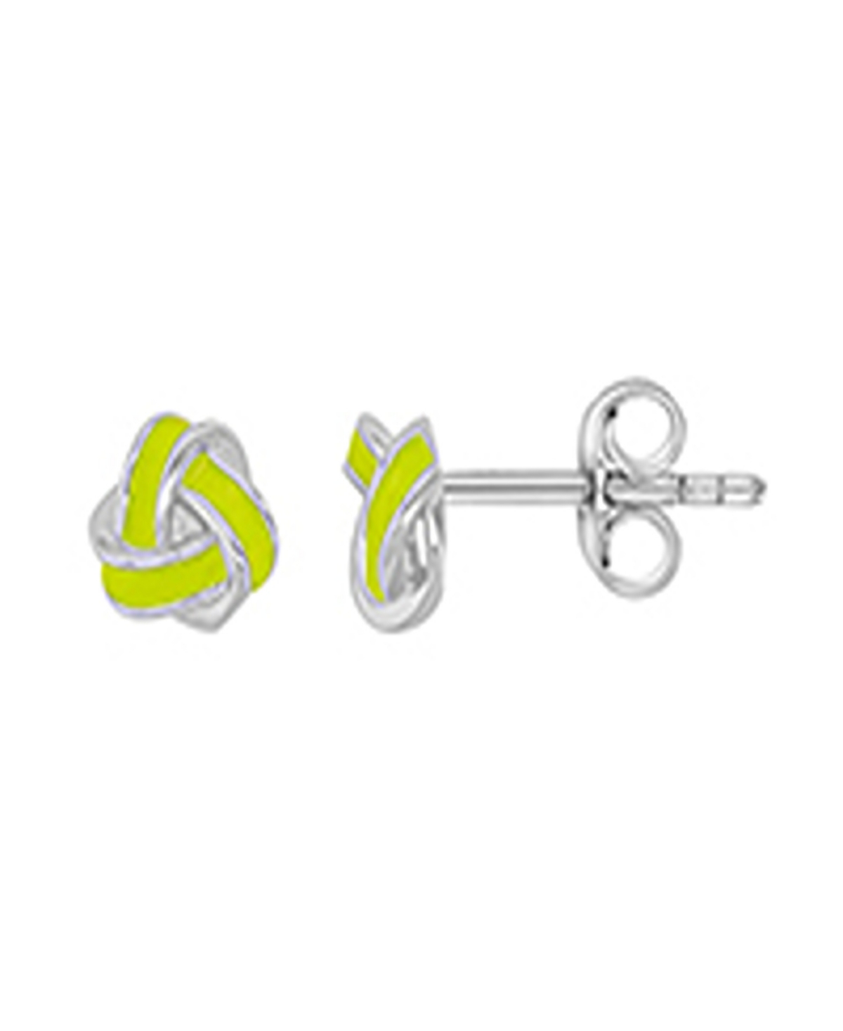 Click here for Macys Yellow Enamel Knot Stud Earrings in Rhodium... prices