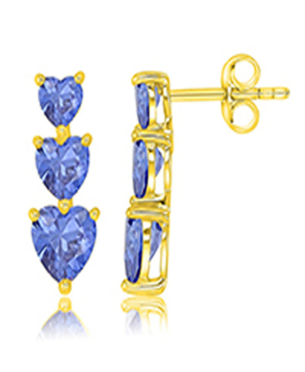 Click here for Macys Triple Heart Tanzanite Stone Earrings in 14k... prices