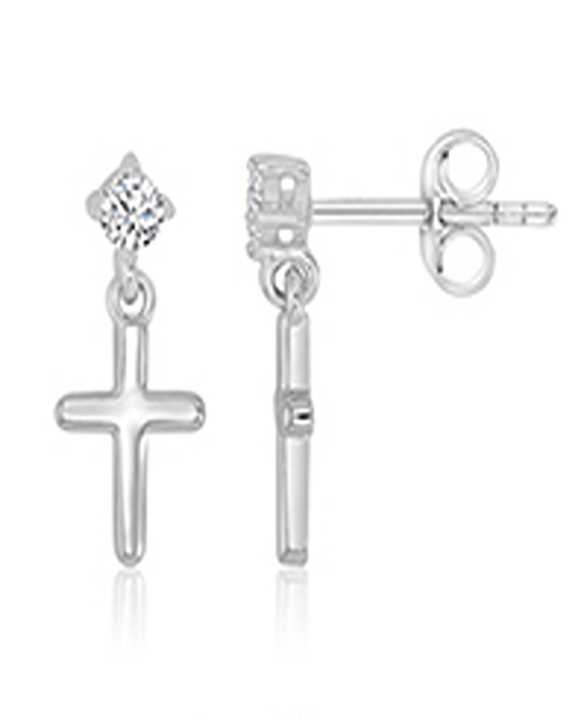Click here for Macys Cubic Zirconia Cross Dangling Earrings in Rh... prices