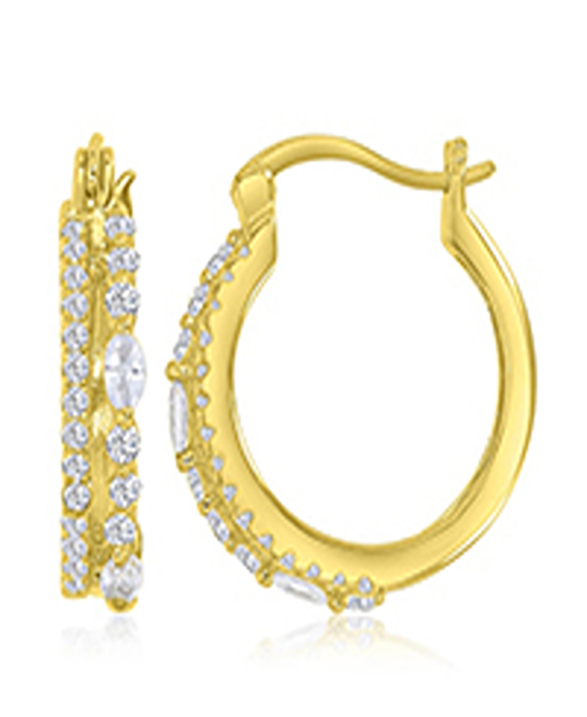 Click here for Macys Cubic Zirconia Huggie Earrings in 14k Yellow... prices