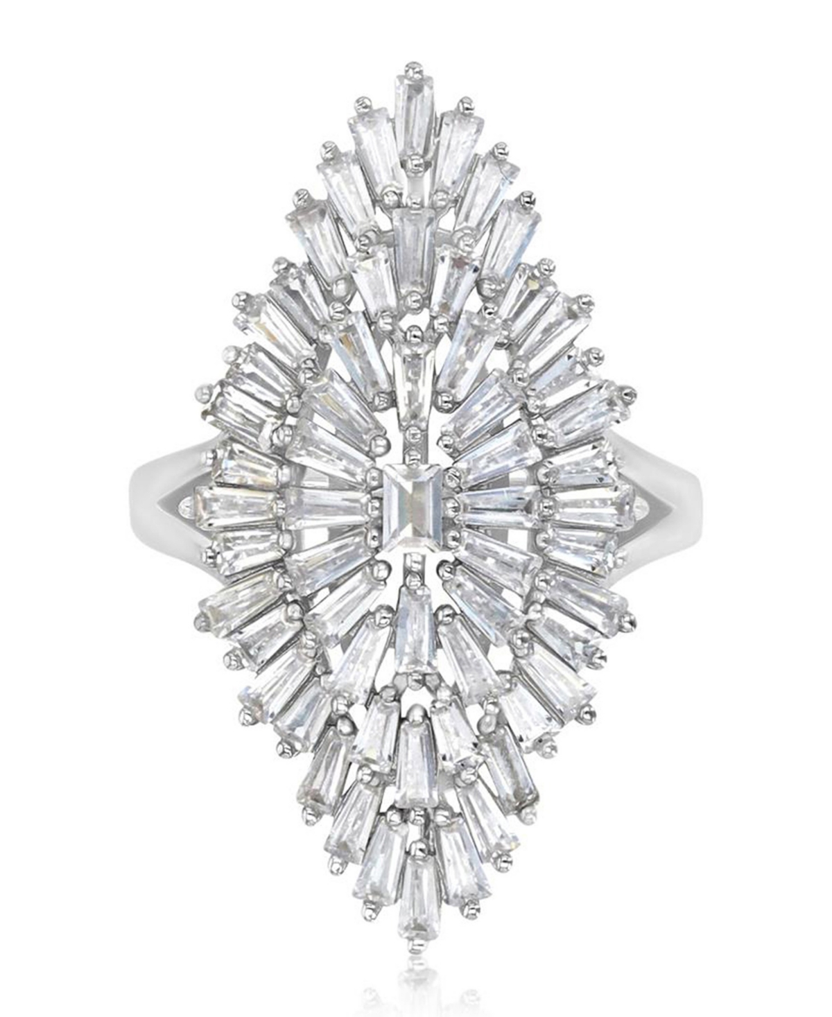 Click here for Macys Polished Cubic Zirconia Cocktail Ring in Rho... prices