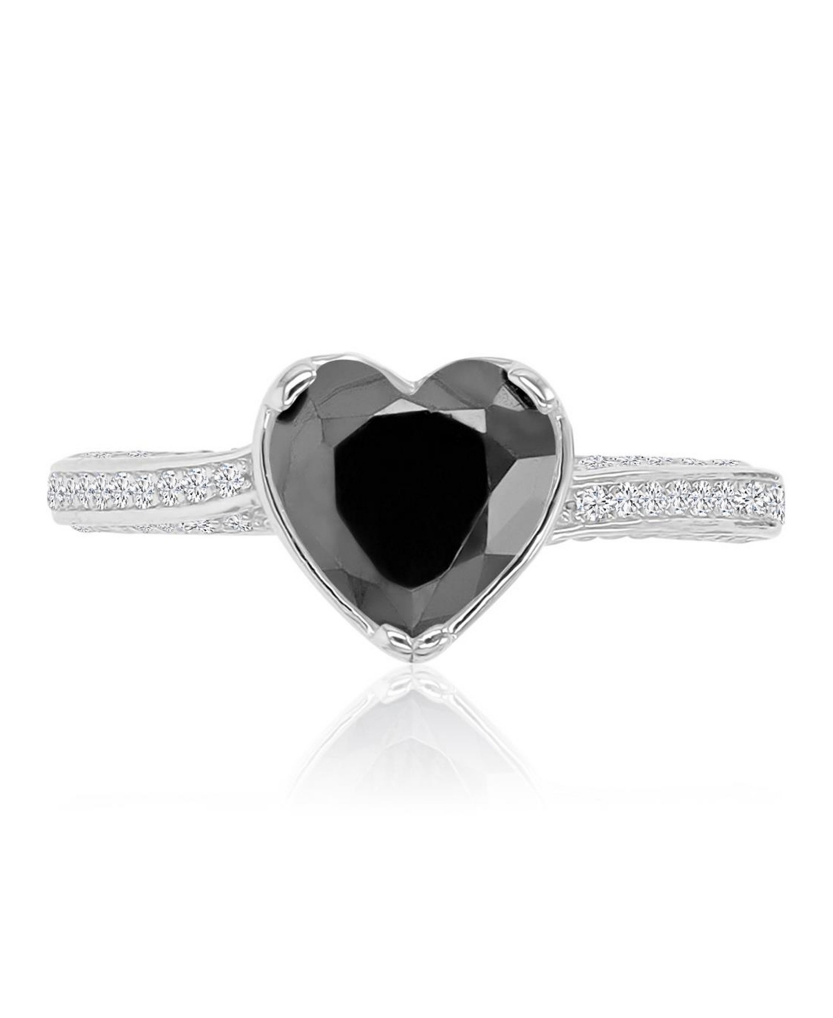 Click here for Macys Heart-Shaped Black & Cubic Zirconia Ring in... prices