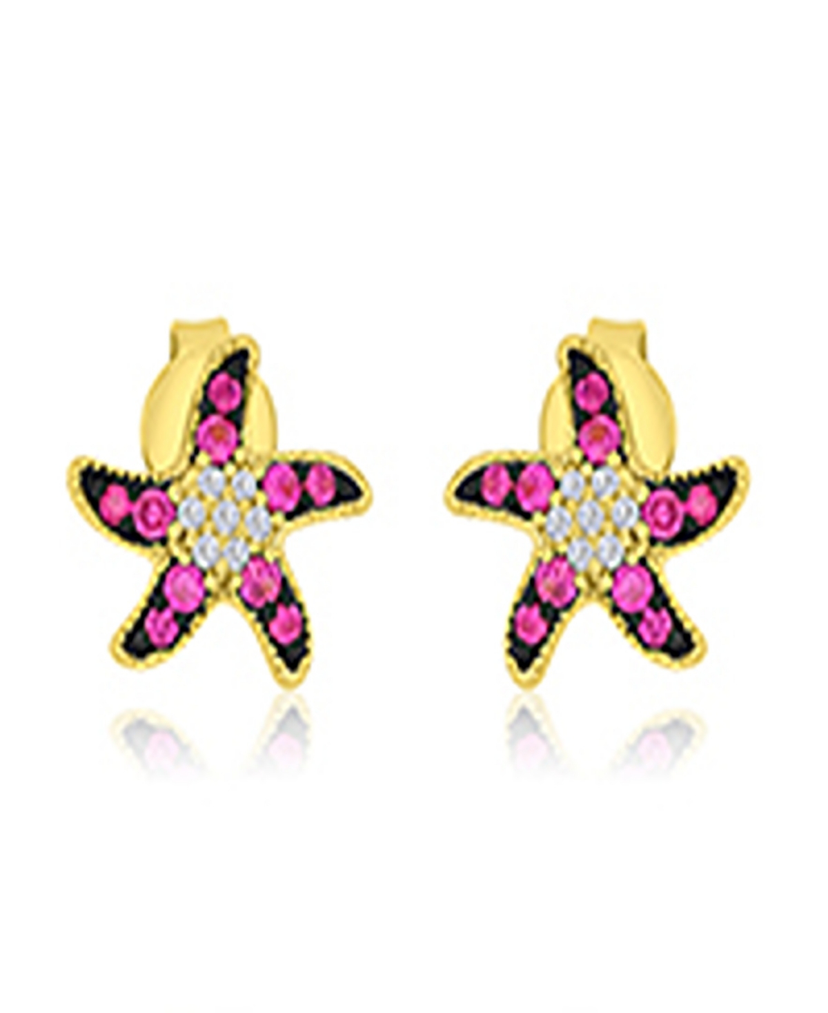 Click here for Macys Created White Sapphire and Ruby Stud Earring... prices