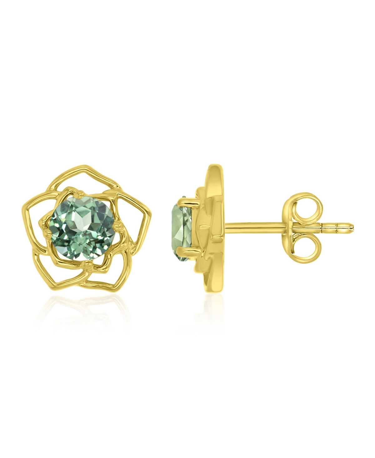 Click here for Macys Created Green Sapphire Flower Stud Earrings... prices