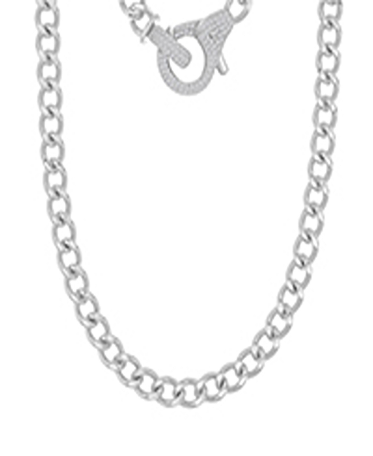 Click here for Macys Cubic Zirconia Cuban Chain Necklace in Rhodi... prices
