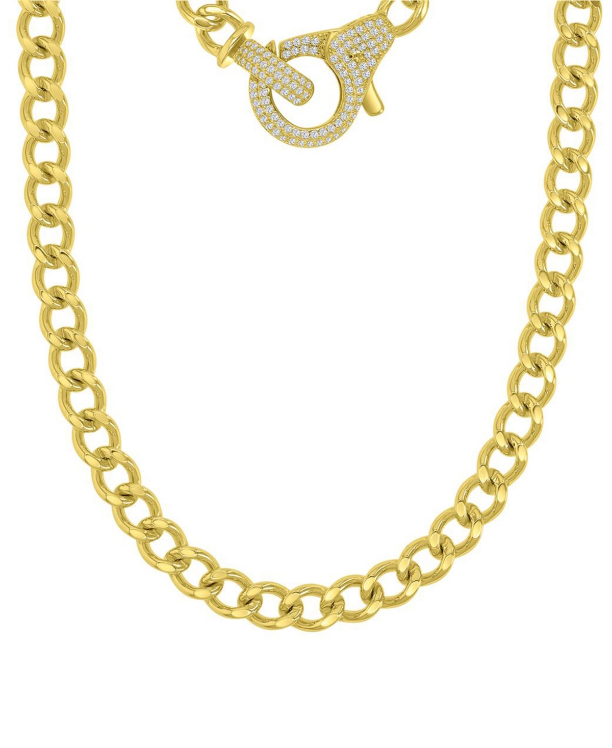 Click here for Macys Cubic Zirconia Cuban Chain Necklace in Rhodi... prices