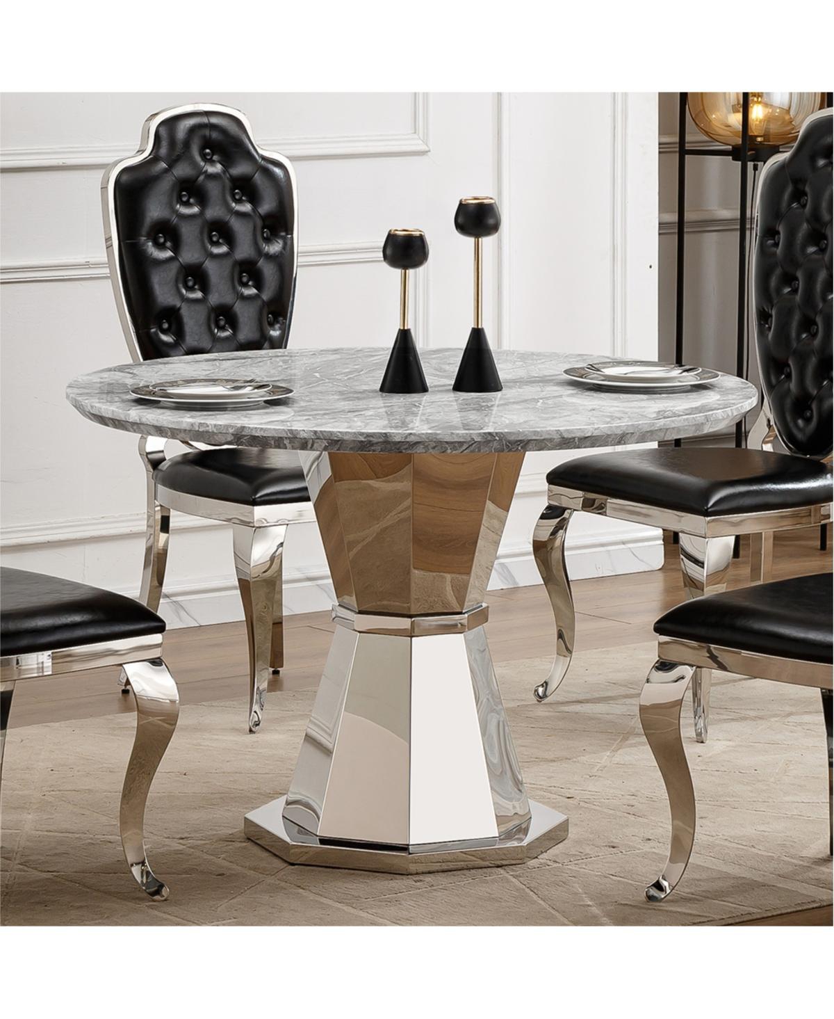 Click here for Streamdale Furniture Round Marble Dining Table wit... prices