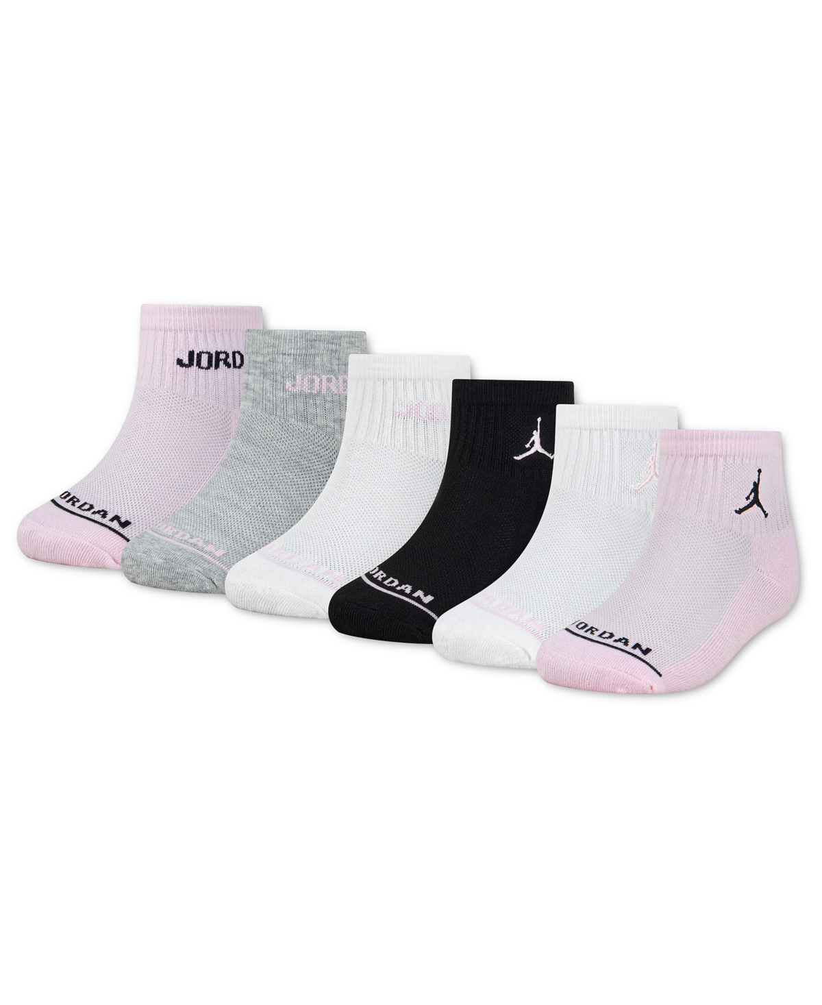 Click here for Jordan Girls 9-11 Ankle-Length Socks  6-Pack - PIN... prices