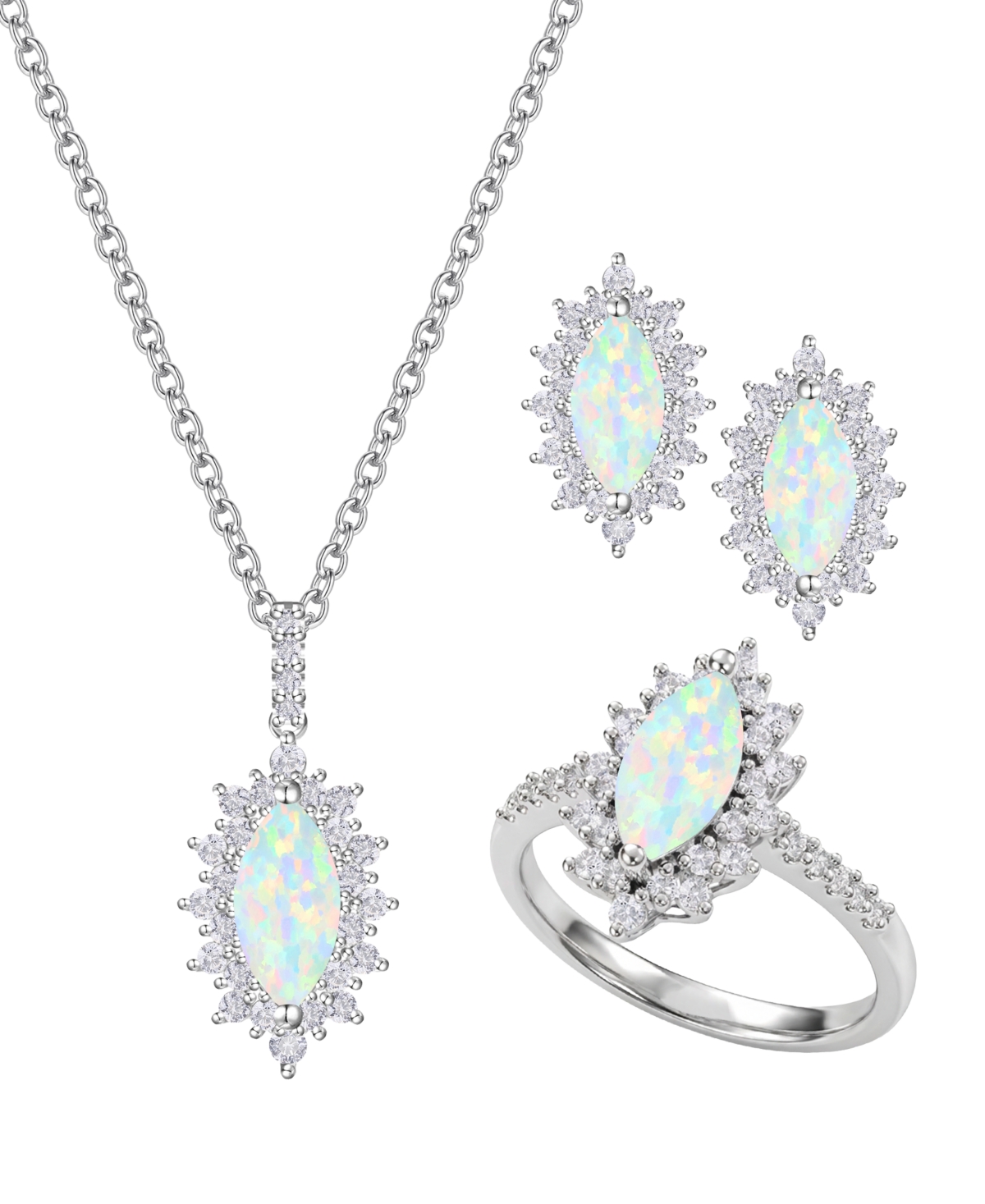 Click here for Macys 3-Pc. Amethyst (3 ct. t.w.) & Lab Grown Whit... prices