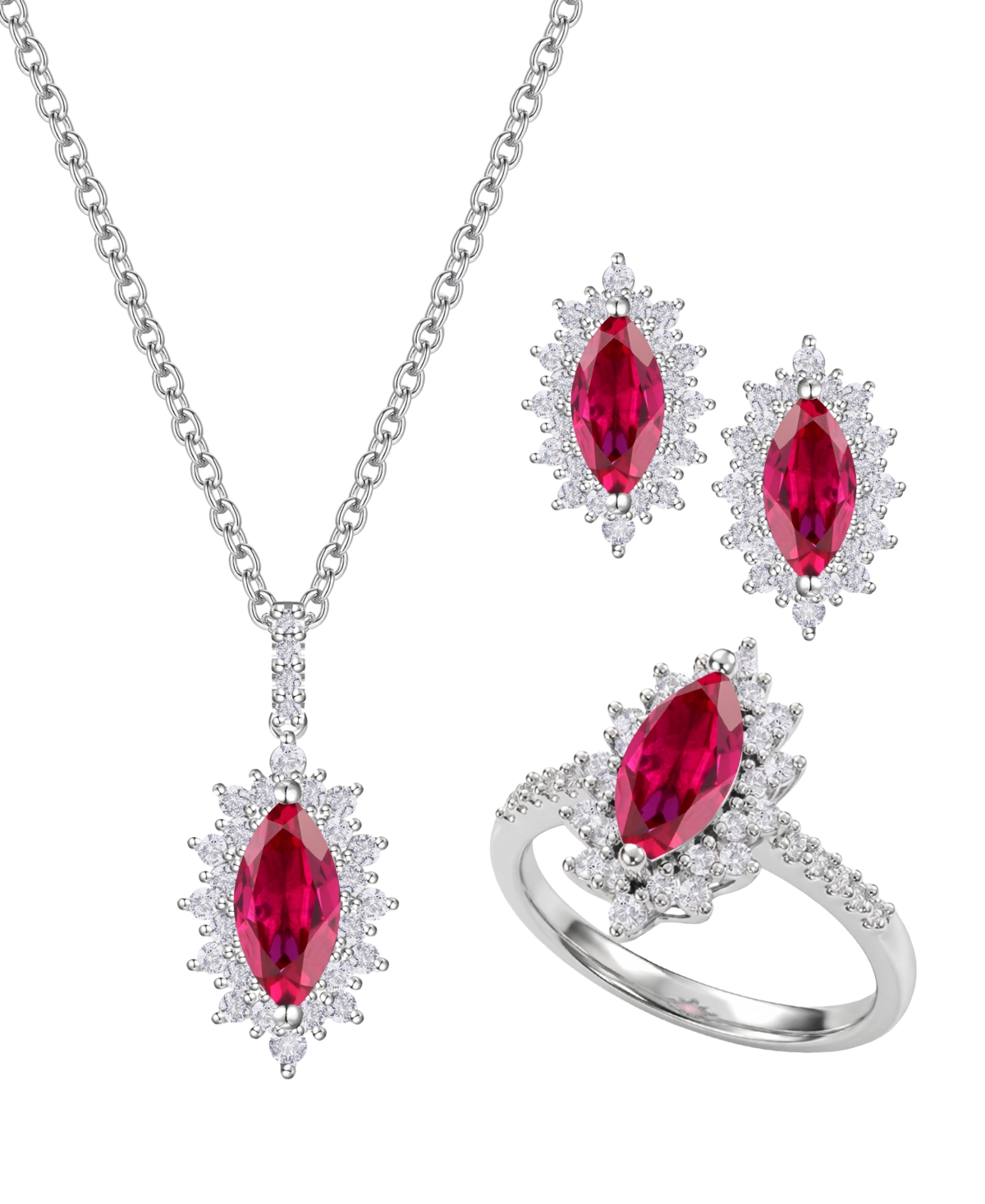 Click here for Macys 3-Pc. Amethyst (3 ct. t.w.) & Lab Grown Whit... prices