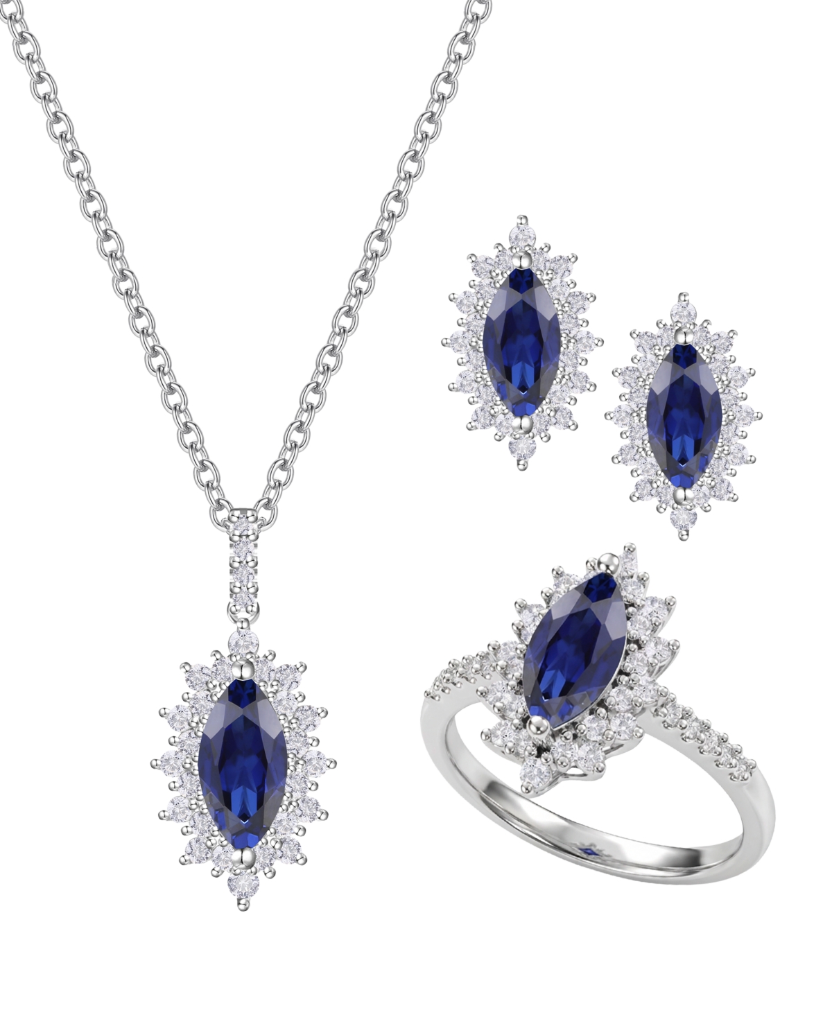 Click here for Macys 3-Pc. Amethyst (3 ct. t.w.) & Lab Grown Whit... prices