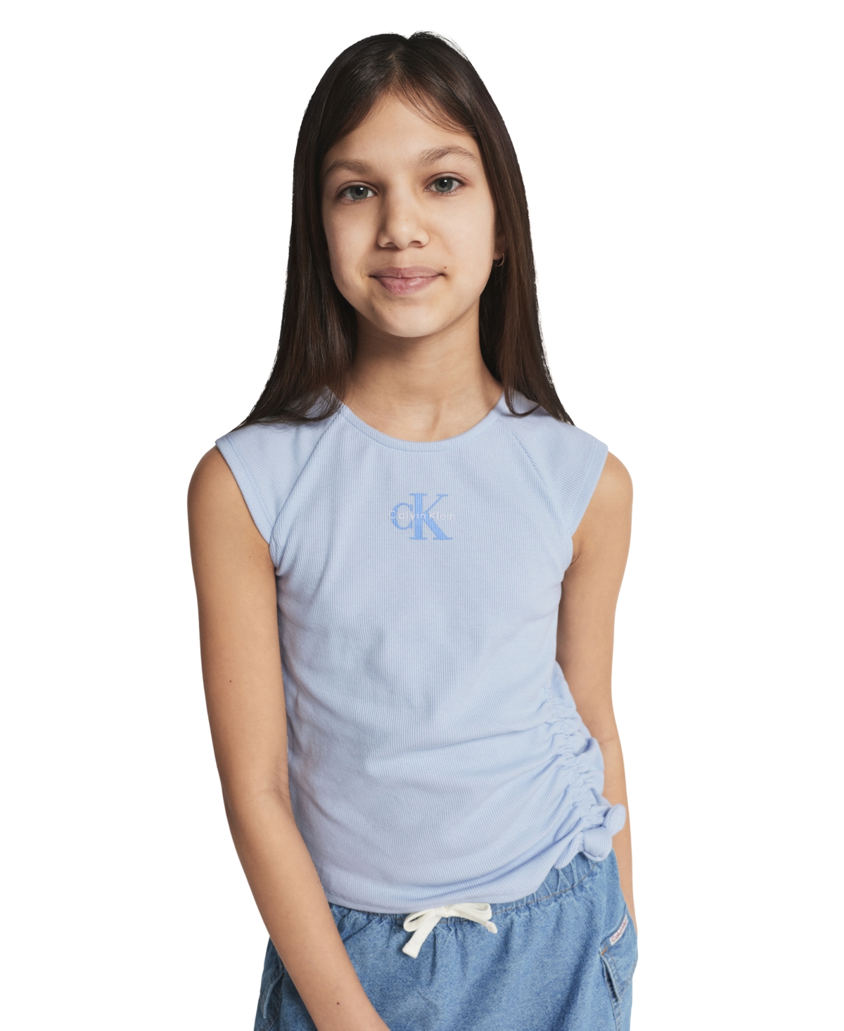 Click here for Calvin Klein Girls 7-16 Ck Side Ruched Round Neck... prices