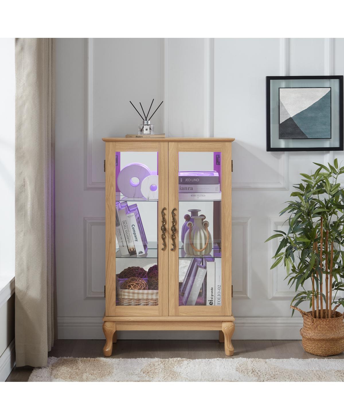 Click here for Streamdale Furniture Elegant Light Oak Curio Cabin... prices
