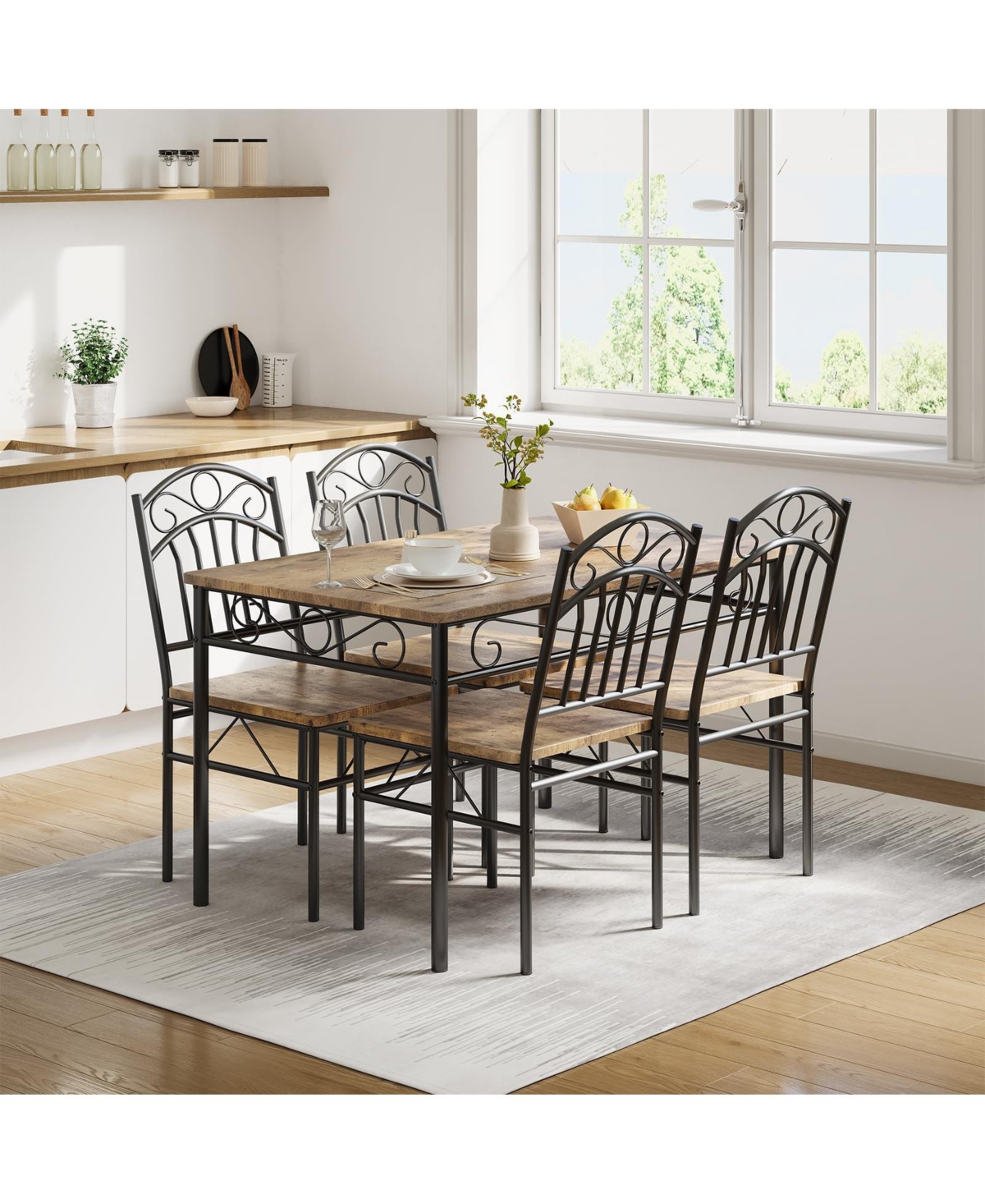 Click here for gaomon Dining Table Set of 4  Retro Industrial Din... prices