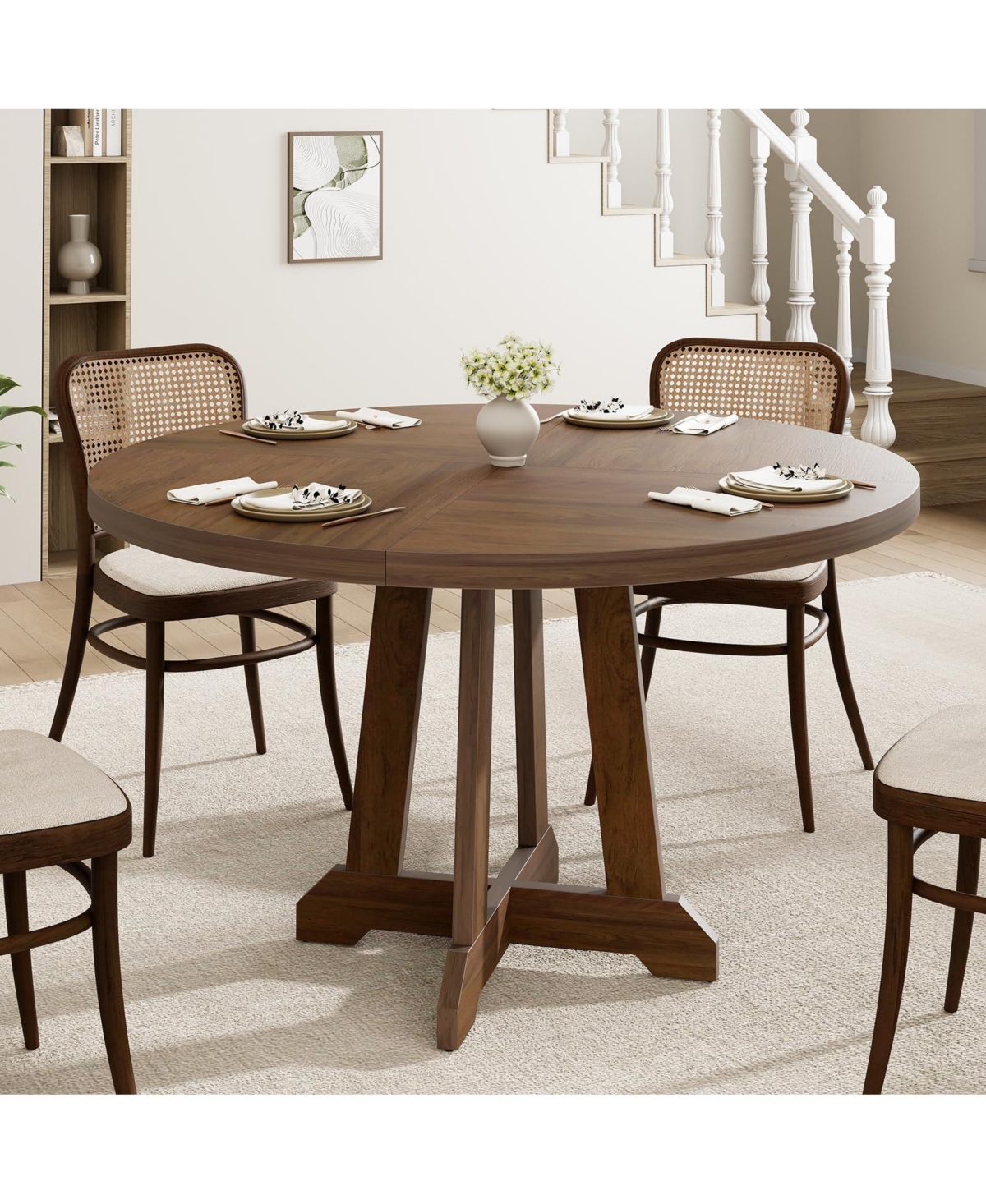 Click here for gaomon Round Dining Table for 4  47 Inch Wooden Ci... prices