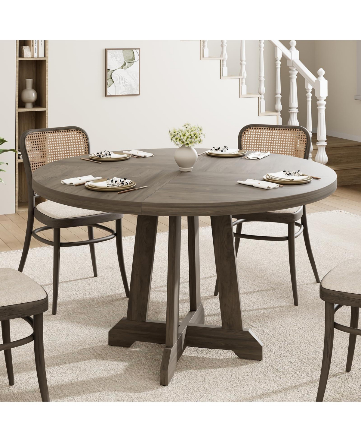 Click here for gaomon Round Dining Table for 4  47 Inch Wooden Ci... prices