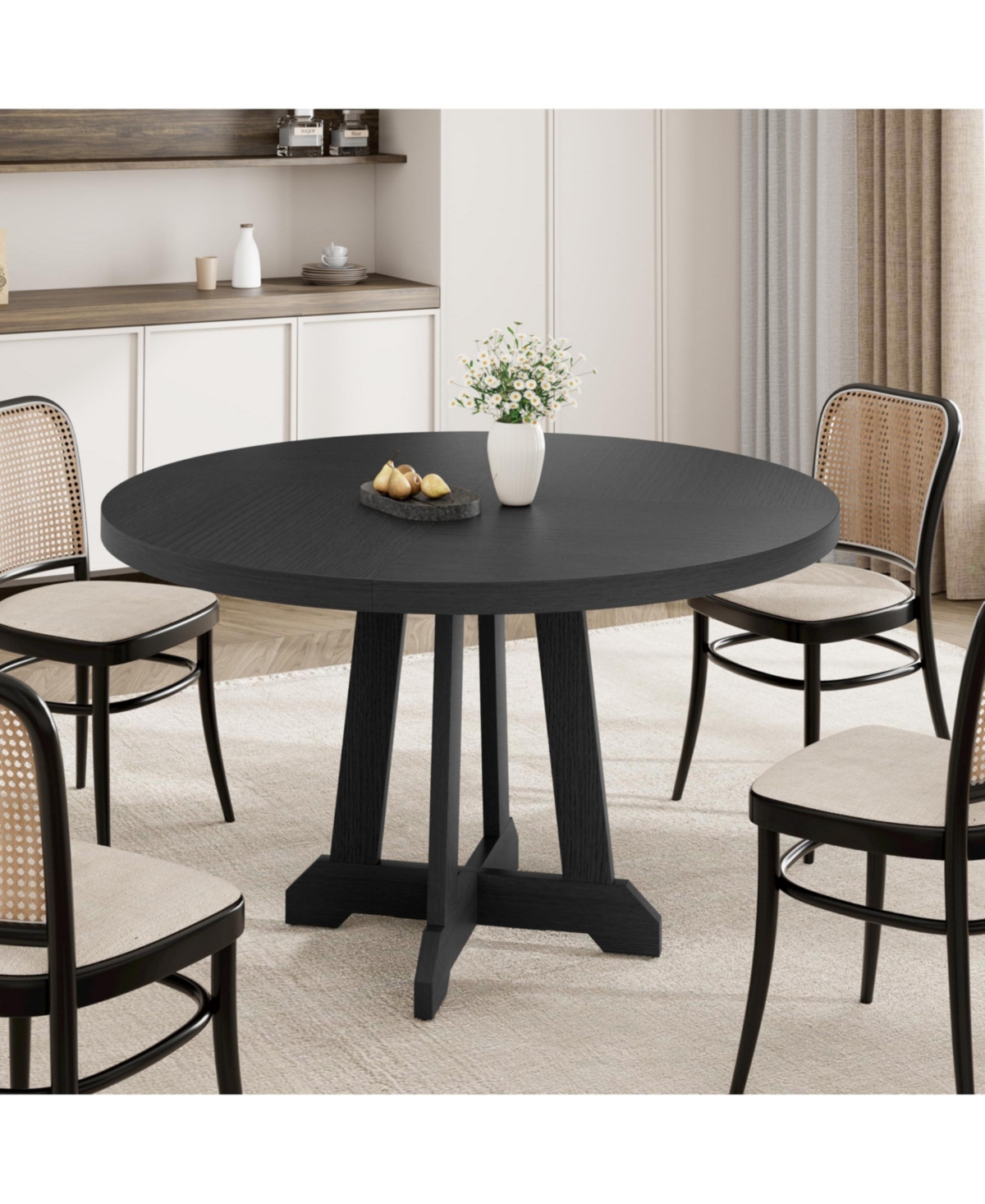 Click here for gaomon Round Dining Table for 4  47 Inch Wooden Ci... prices