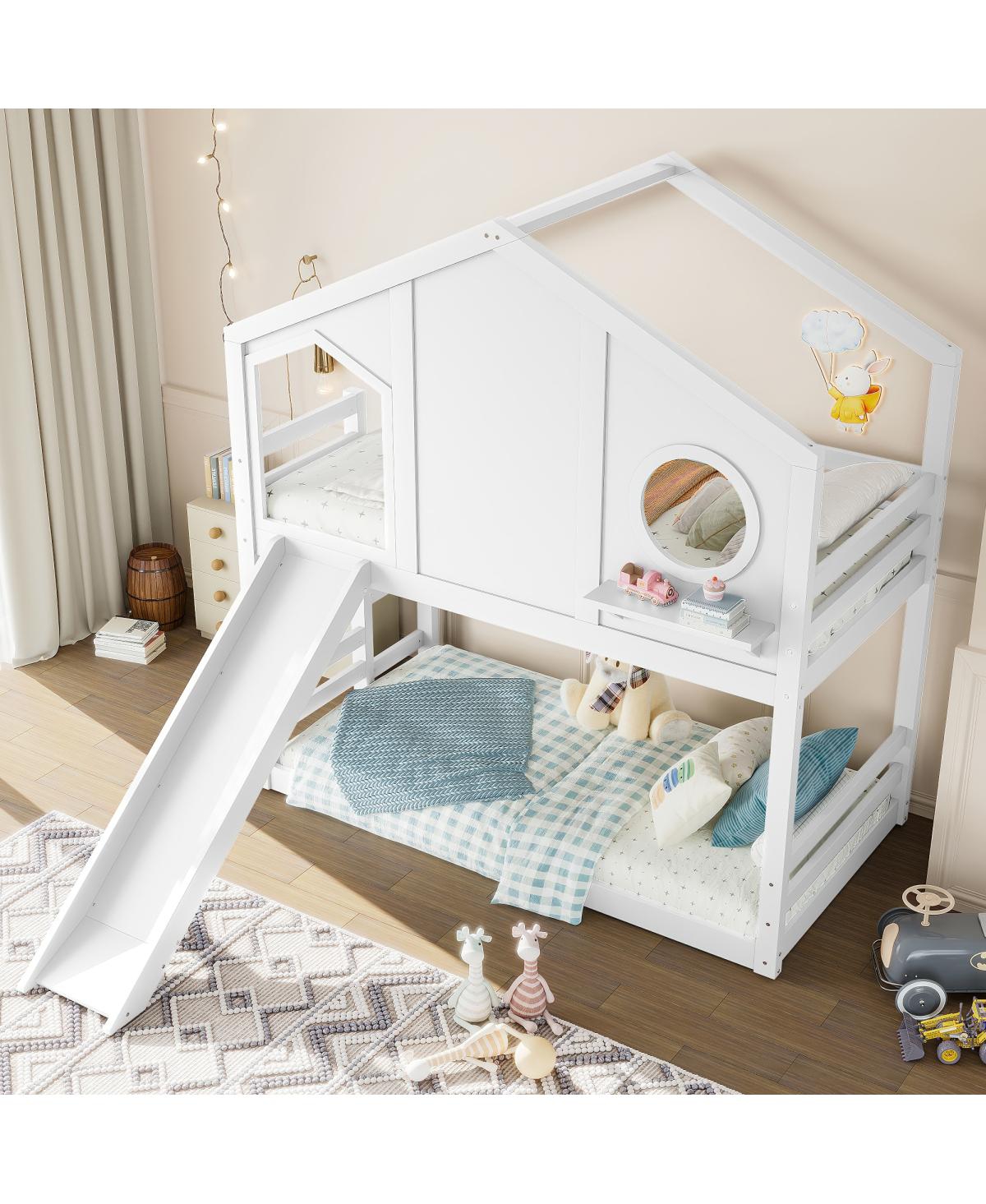 Click here for Streamdale Furniture Twin House Bunk Bed with Slid... prices