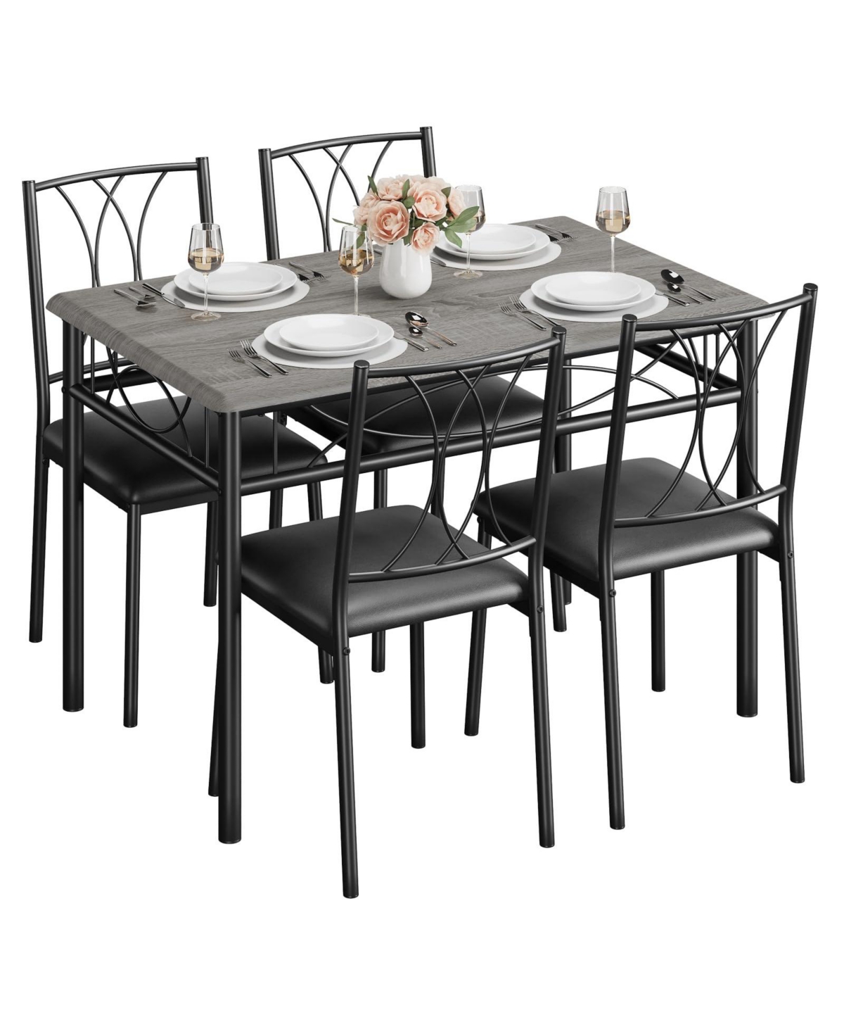 Click here for gaomon Dining Table Set for 4 with 4 Chairs and 1... prices