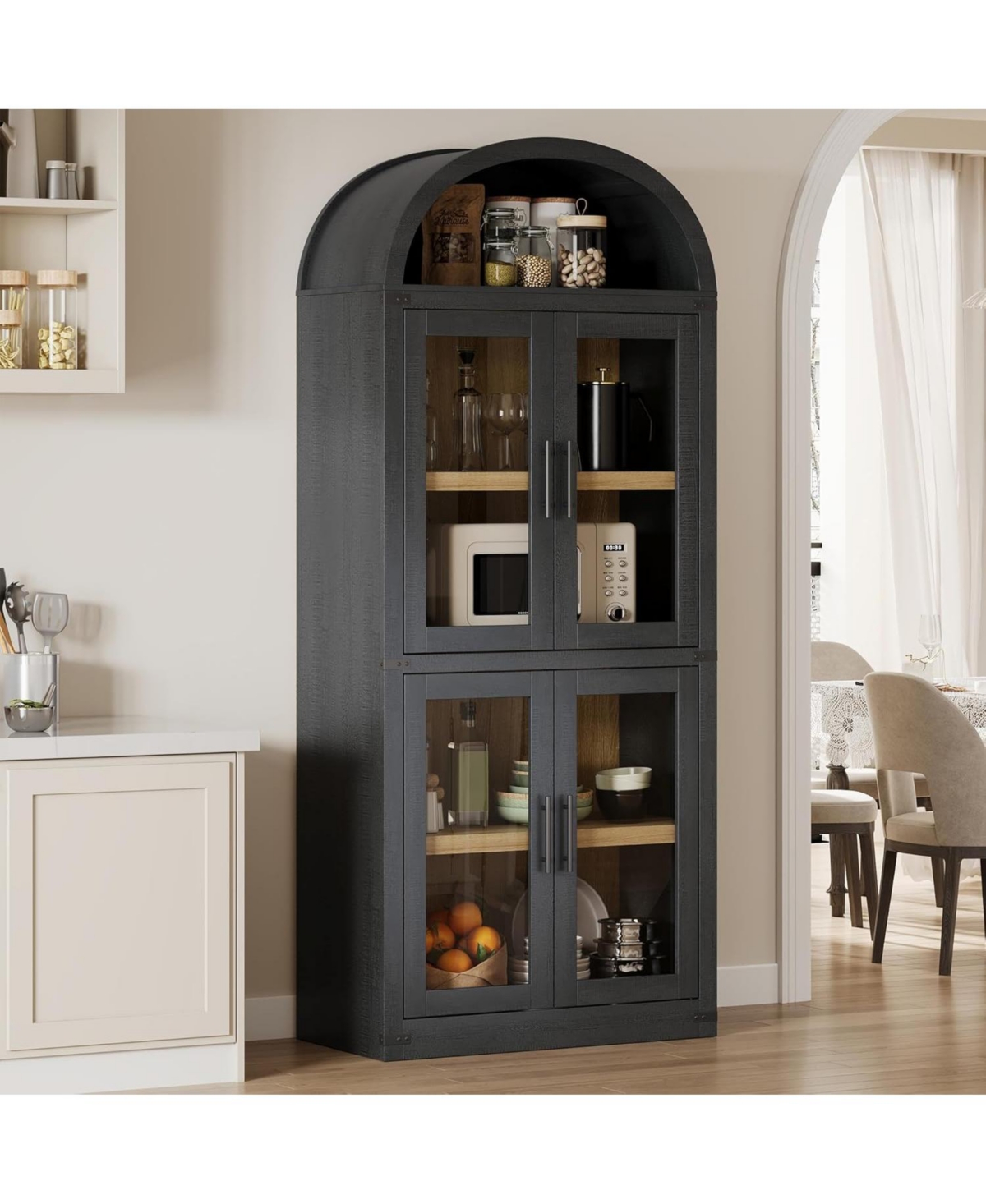 Click here for gaomon Arched Bookshelf with Doors  71.4" Tal... prices