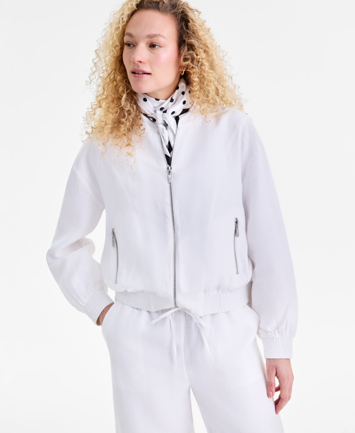 Click here for Charter Club Womens 100 Linen Bomber Jacket  Macys... prices